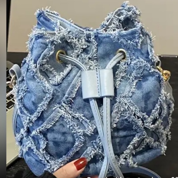 Bags | Denim Blue Mini Bucket Bag | Poshmark